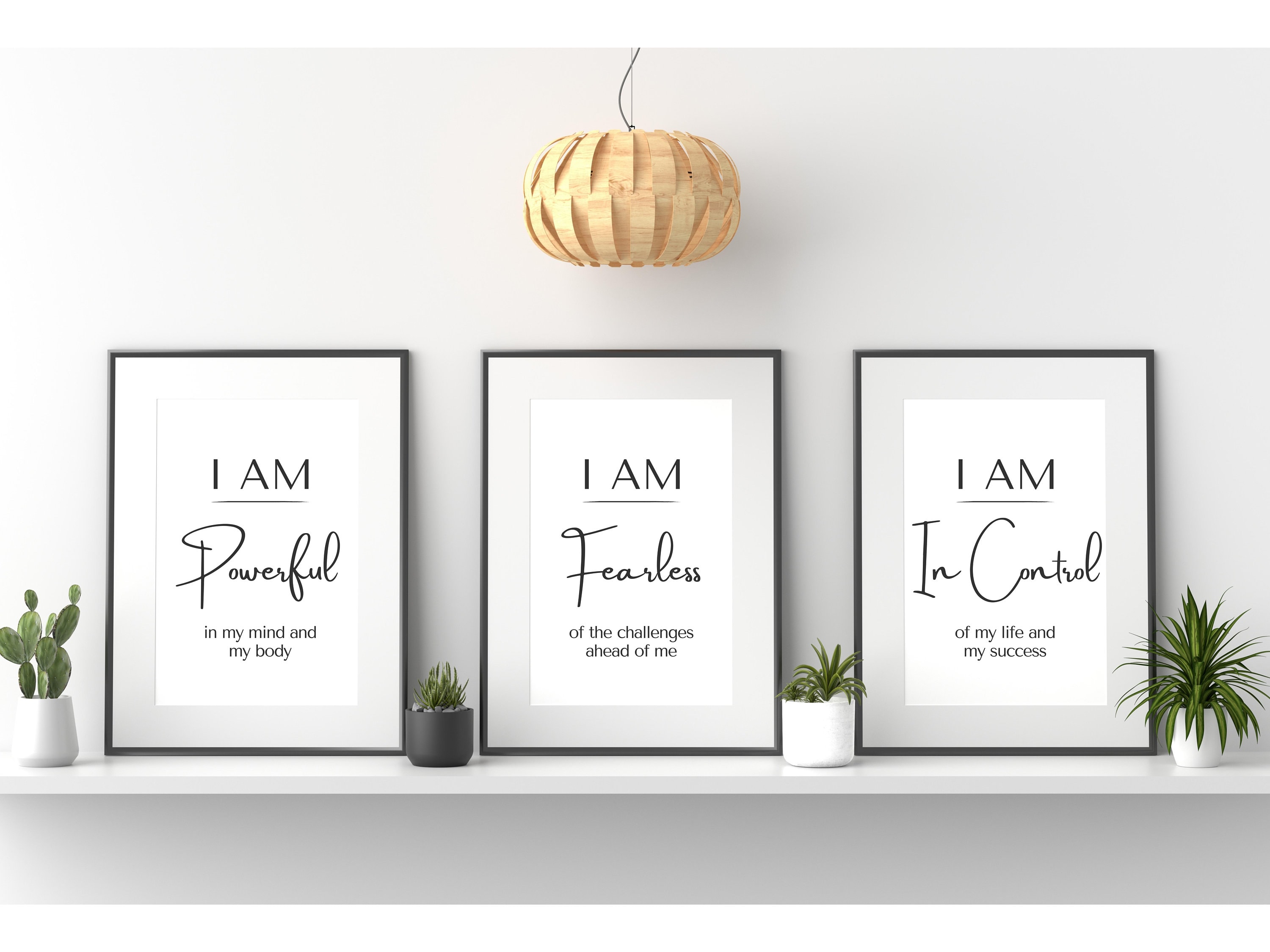 I Am Motivational Wall Art, Inspirational Quotes Wall Art, Empowering ...