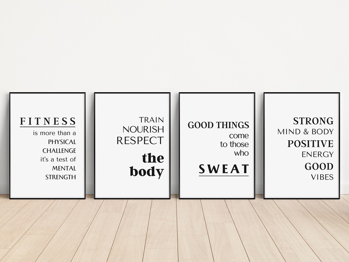 Fitness Poster Home Gym Wall Art Set of 8 Workout Wall Decor - Etsy