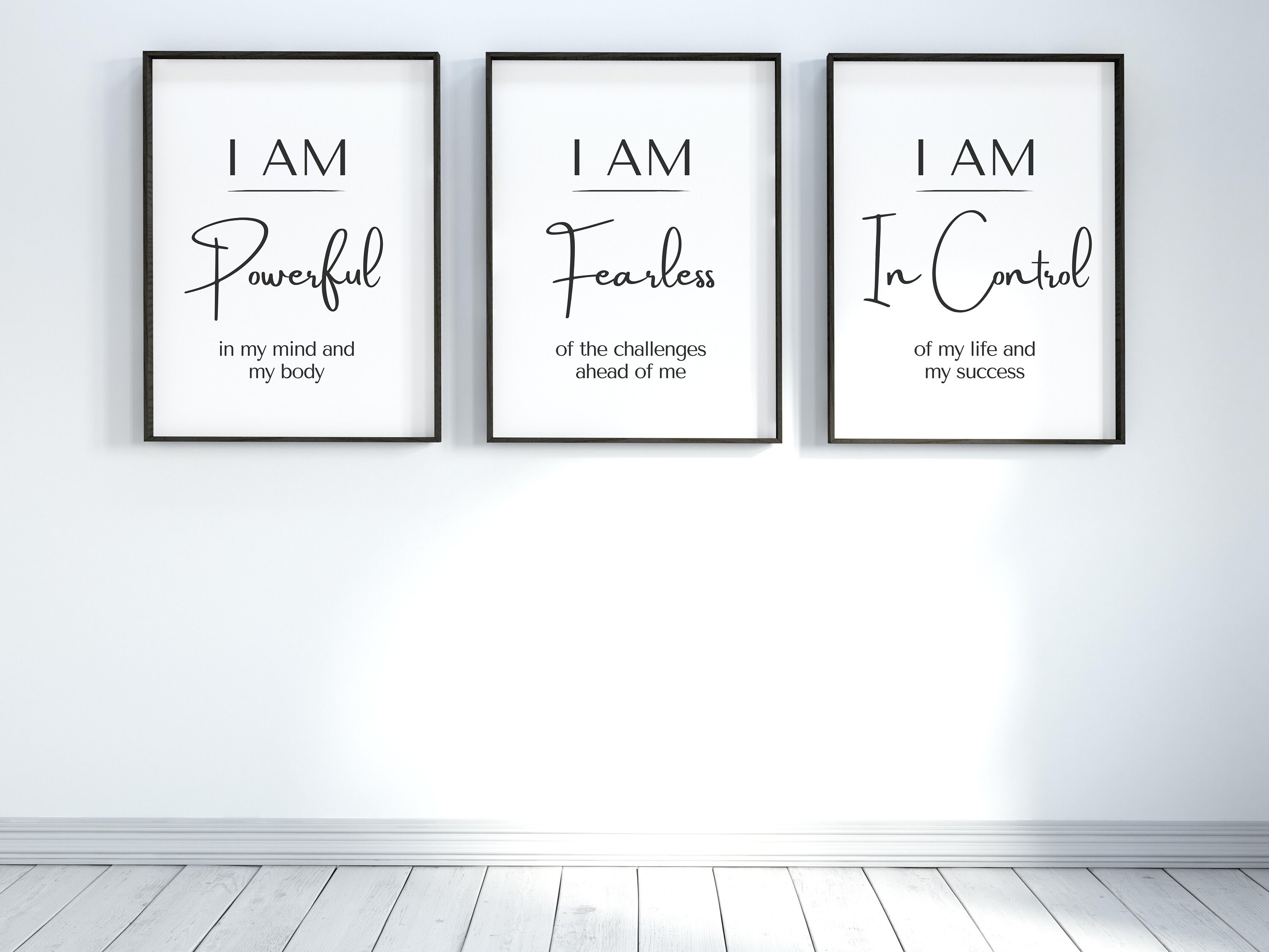 I Am Motivational Wall Art, Inspirational Quotes Wall Art, Empowering ...