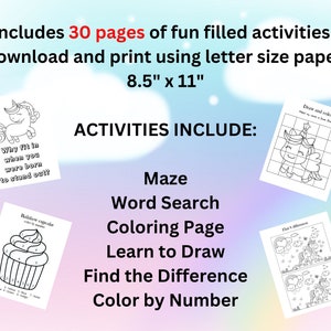 Unicorn Coloring Pages, Kids Activities for School, Unicorn Birthday ...