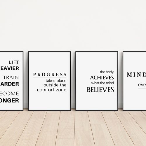 Fitness Poster Home Gym Wall Art Set of 8 Workout Wall Decor - Etsy