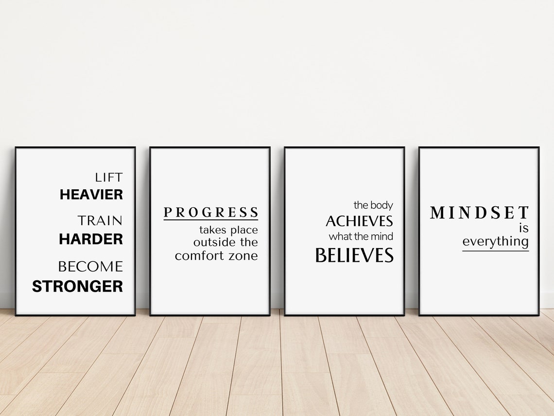 Home Gym Wall Art Set Workout Poster Wall Decor Printable - Etsy