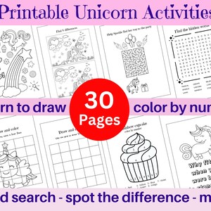 Unicorn Coloring Pages, Kids Activities for School, Unicorn Birthday ...