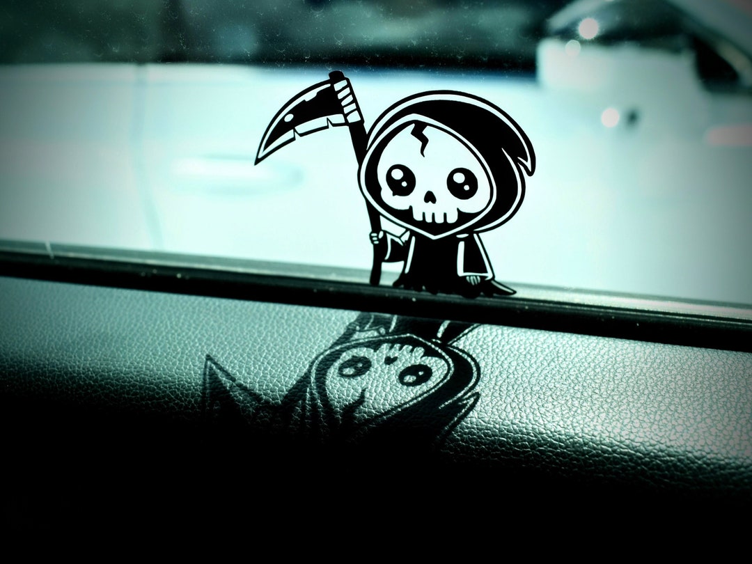 Cute Grim Reaper Vinyl Decal | Morbid Car Sticker - Etsy