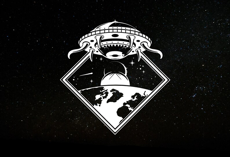 UFO Alien Mothership Vinyl Decal - Etsy