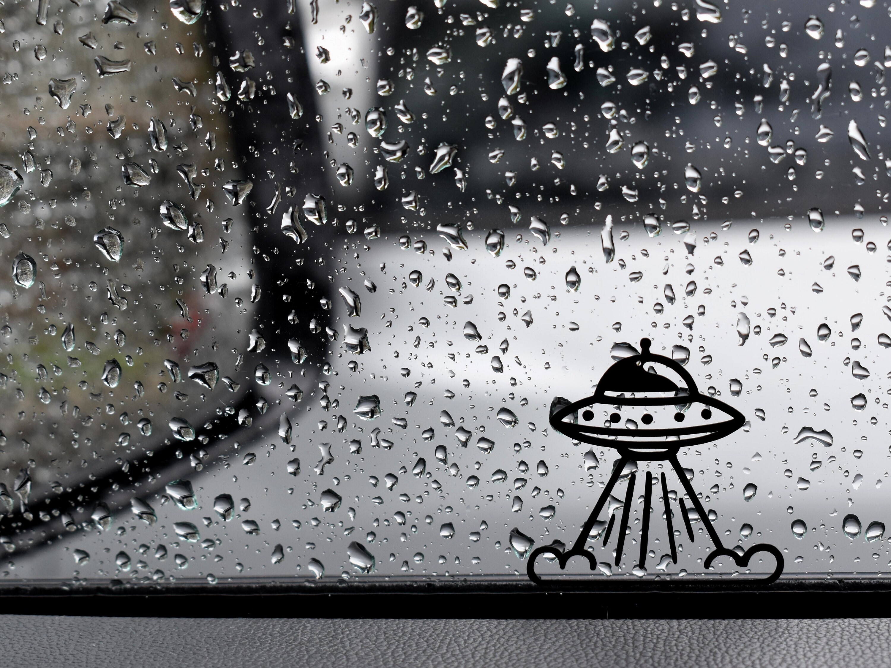 Mini UFO Vinyl Decal Cute Alien Abduction Sticker - Etsy