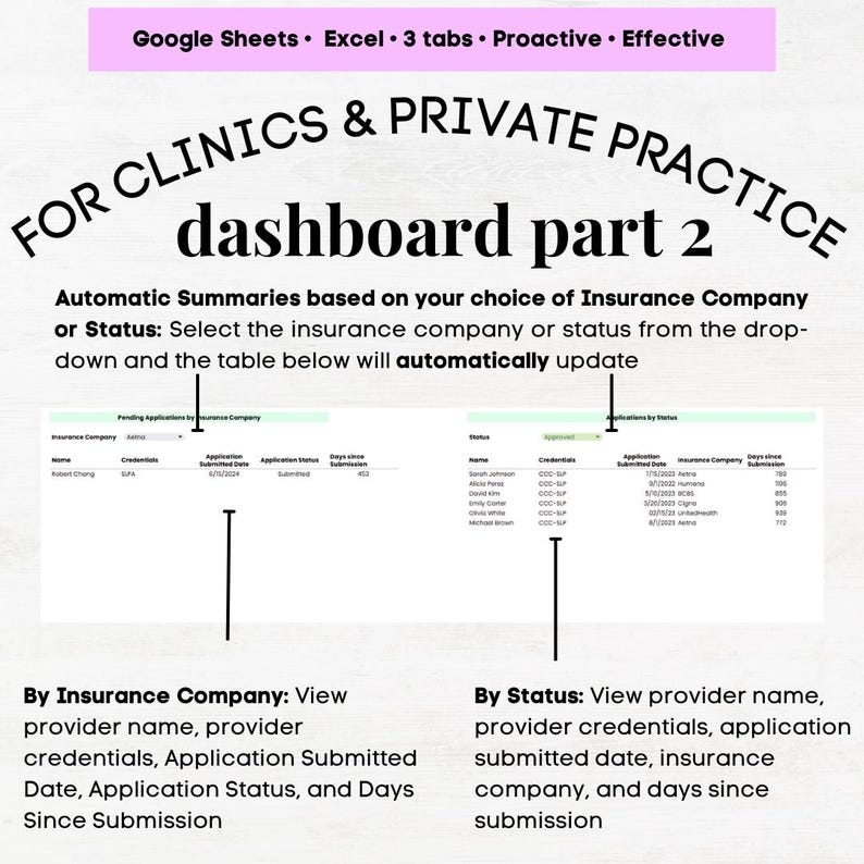 Credentialing Excel & Google Sheets Template, SLP Resources, Speech ...