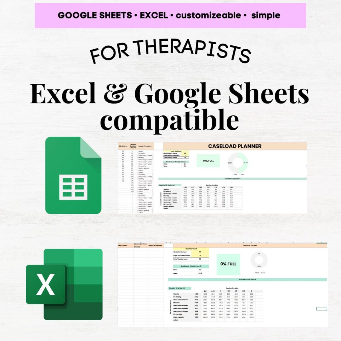 Therapy Caseload Tracker, Caseload Planner, Caseload Tracker, Caseload ...