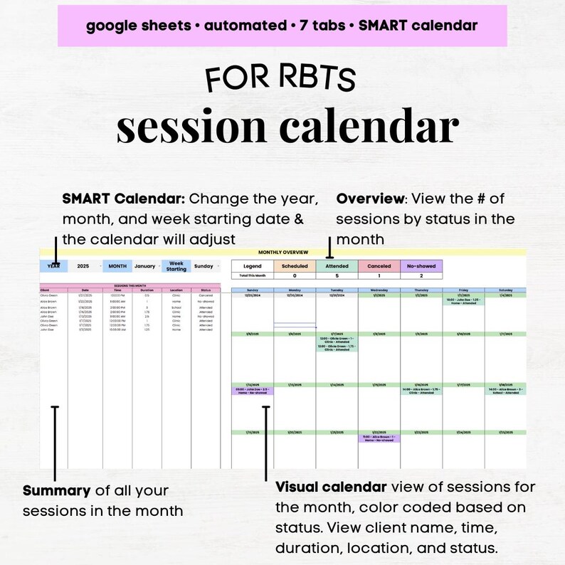 RBT Tracker, Client Supervision Log, Therapist Rbt, RBT Therapist, Rbt ...
