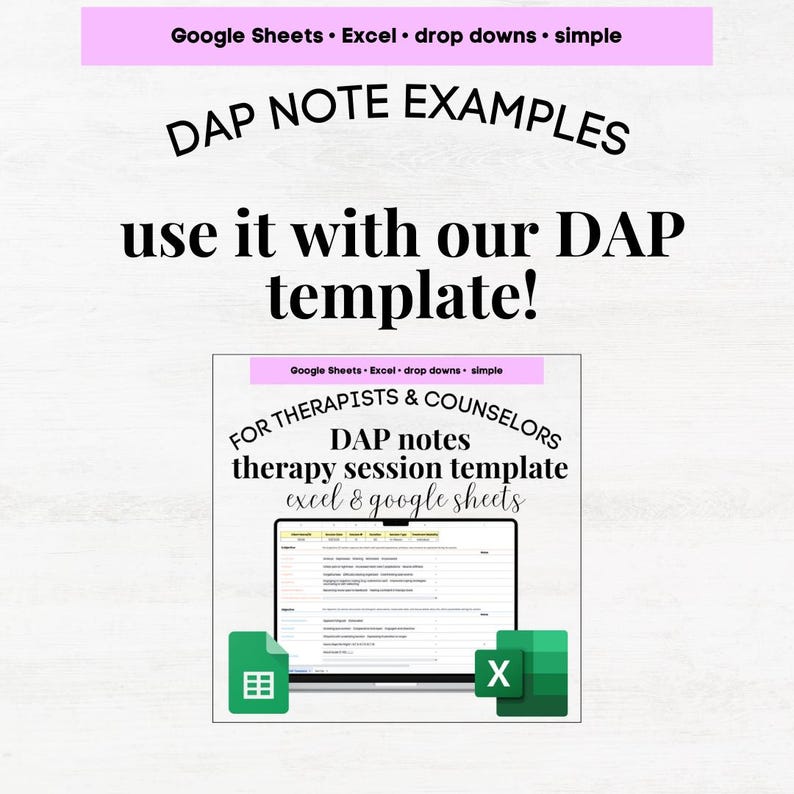 DAP Notes Examples, Therapy Progress Note Cheat Sheet, DAP Note, Dap ...