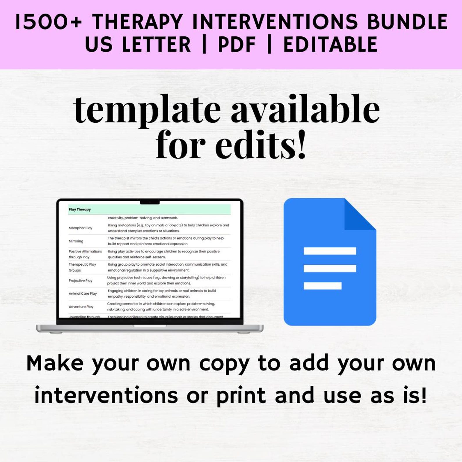 Therapy Intervention Bundle PDF, Therapy Techniques, Therapy ...