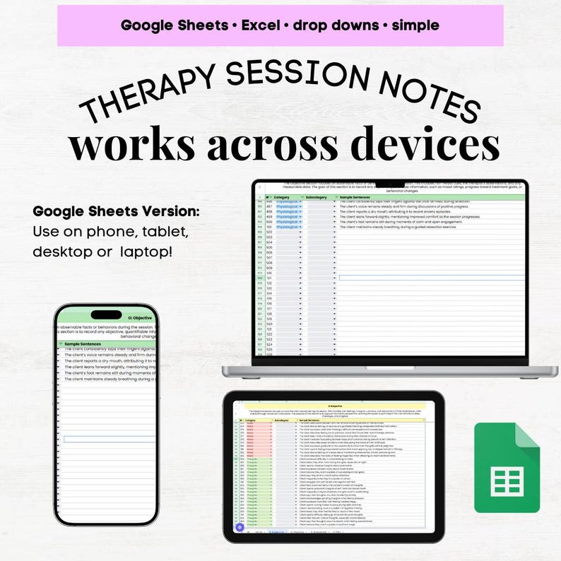 Counseling Notes Cheat Sheet Spreadsheet, Counseling Progress Note ...