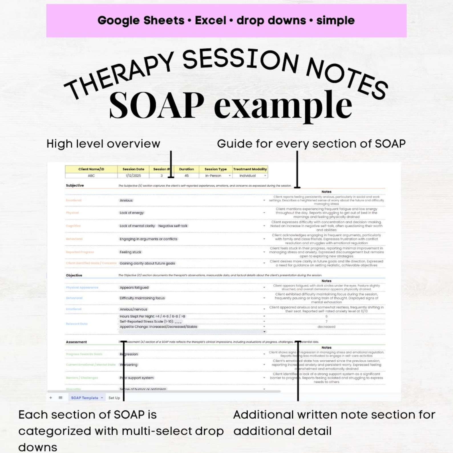 SOAP Notes Therapy Template, SOAP Notes, SOAP Therapy Note, Soap Note ...