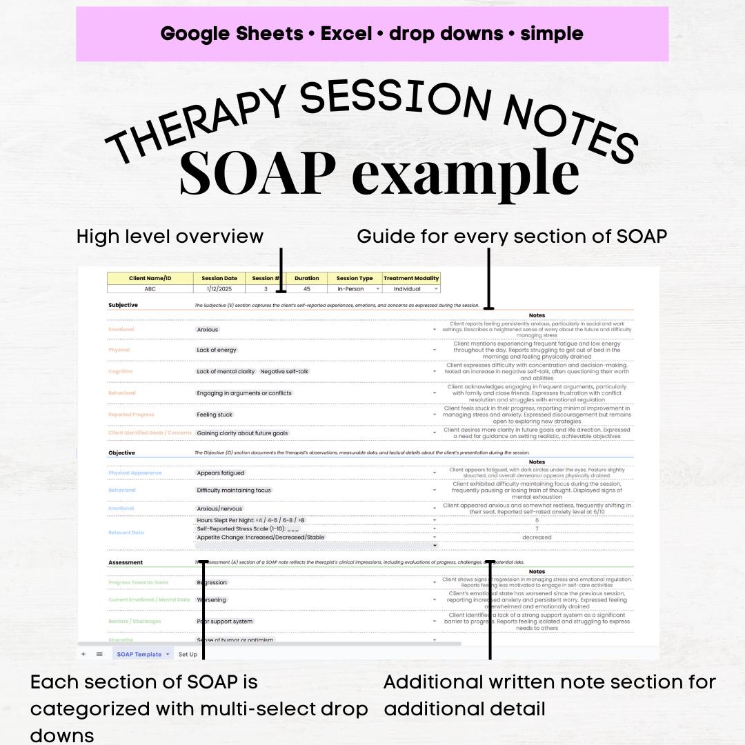 SOAP Notes Therapy Template, SOAP Notes, SOAP Therapy Note, Soap Note ...