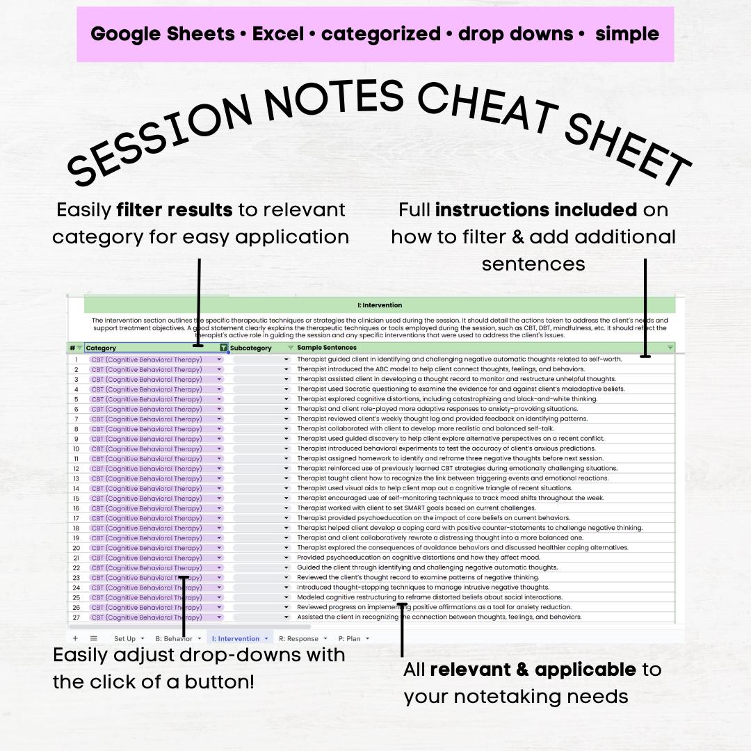 BIRP Note Cheat Sheet, BIRP Note, Mental Health Therapy Notes, Therapy ...