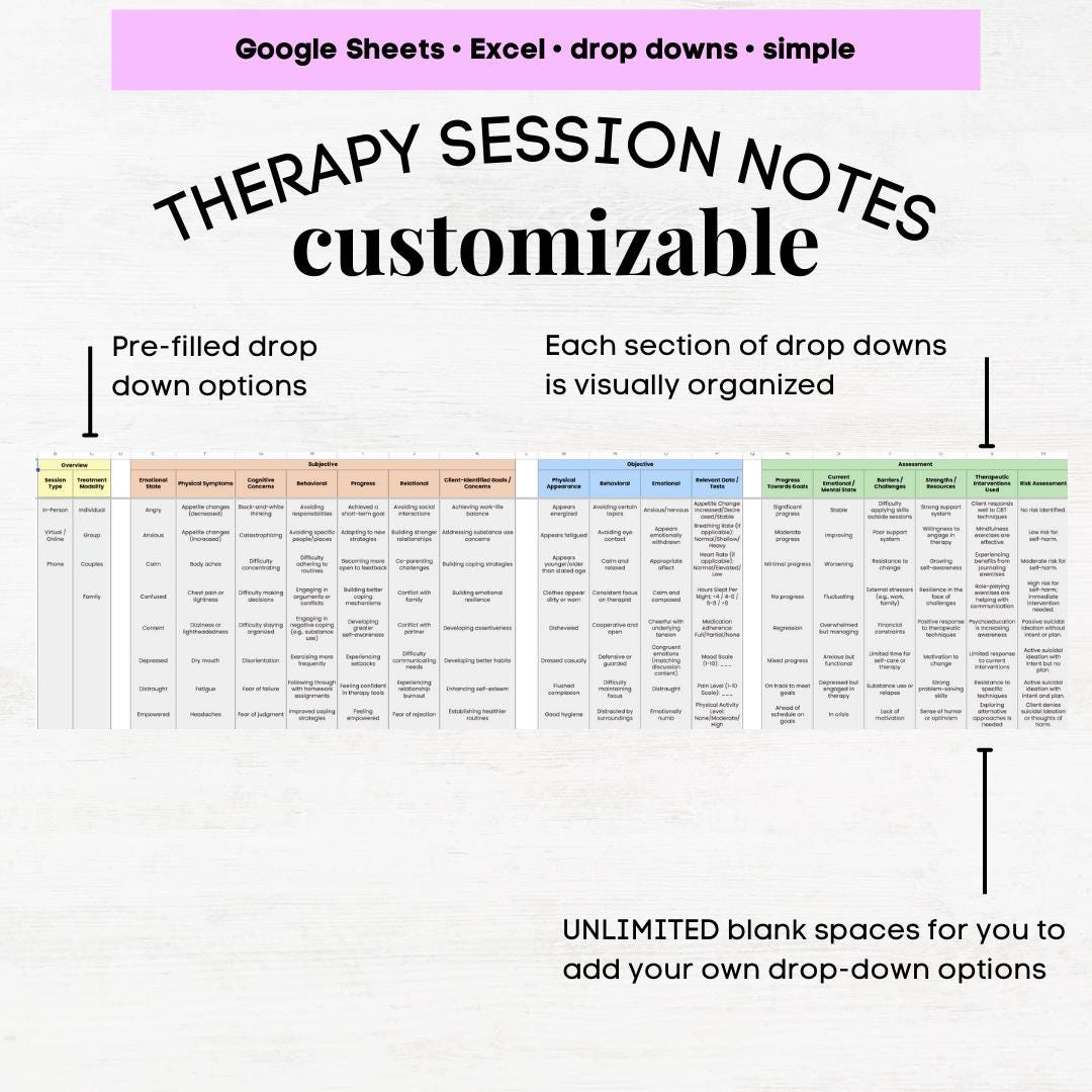 SOAP Notes Therapy Template, SOAP Notes, SOAP Therapy Note, Soap Note ...