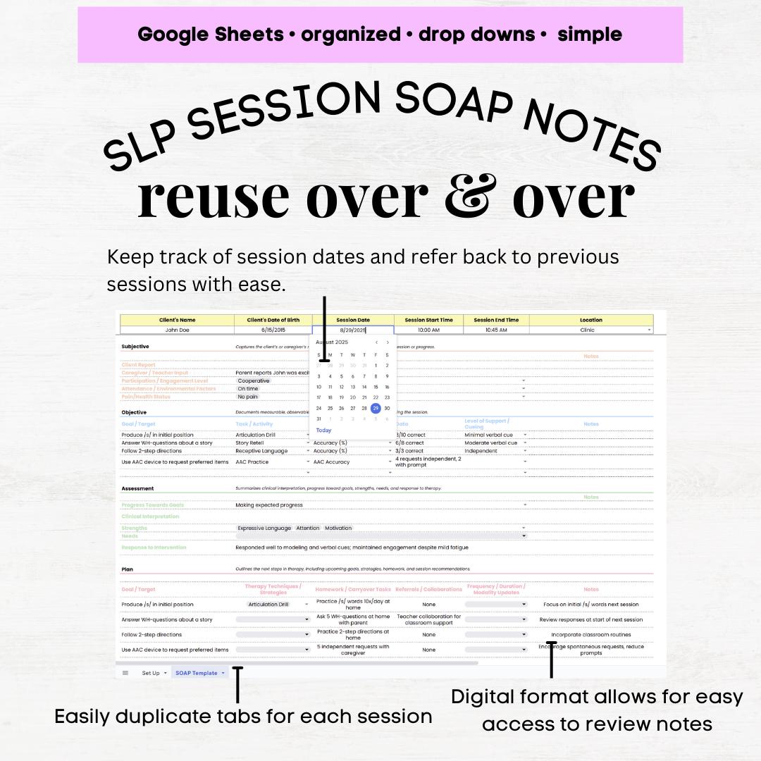 SLP Soap Note Template, Speech Therapy Soap Note Template, Slp Notes ...