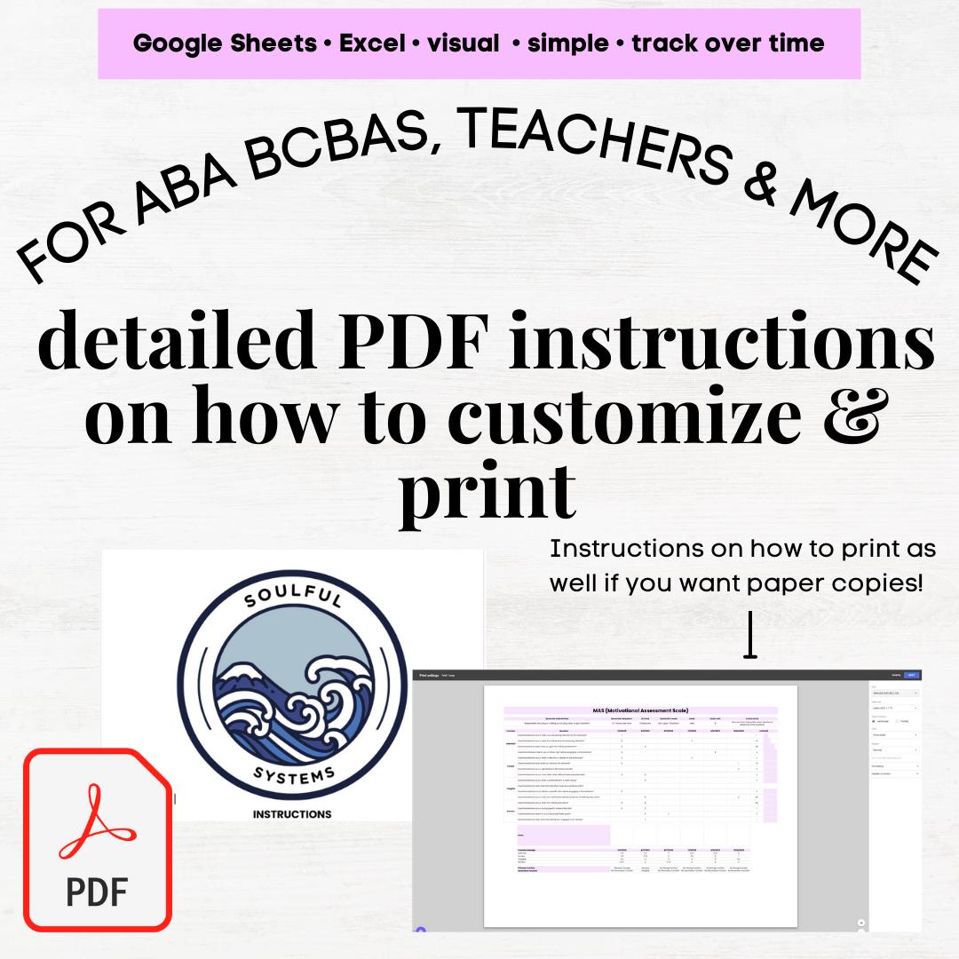 MAS Template, Functional Analysis Template, ABA Functional Analysis ...