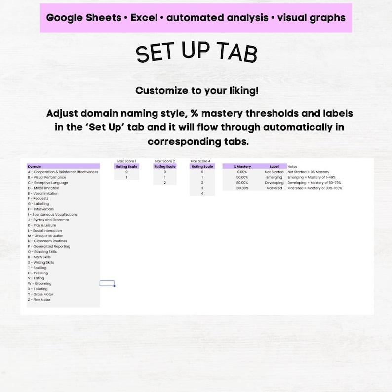 ABLLS-R Assessment Sheet, ABLLS R Tracking Sheets Excel & Google Sheets ...