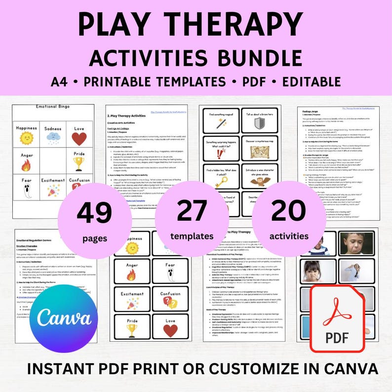 Play Therapy Bundle, Play Therapy Emotion, Play Therapy Tool Child Play ...