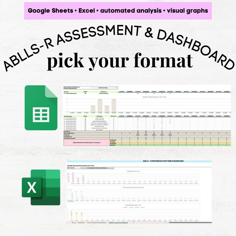 ABLLS-R Assessment Sheet, ABLLS R Tracking Sheets Excel & Google Sheets ...