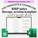 BIRP Therapy Progress Notes Template, Therapy Session Notes Template ...