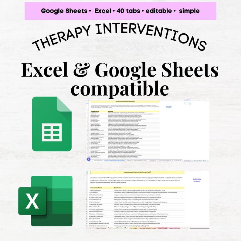 Therapy Intervention Sheet, Therapy Intervention List, Therapy ...