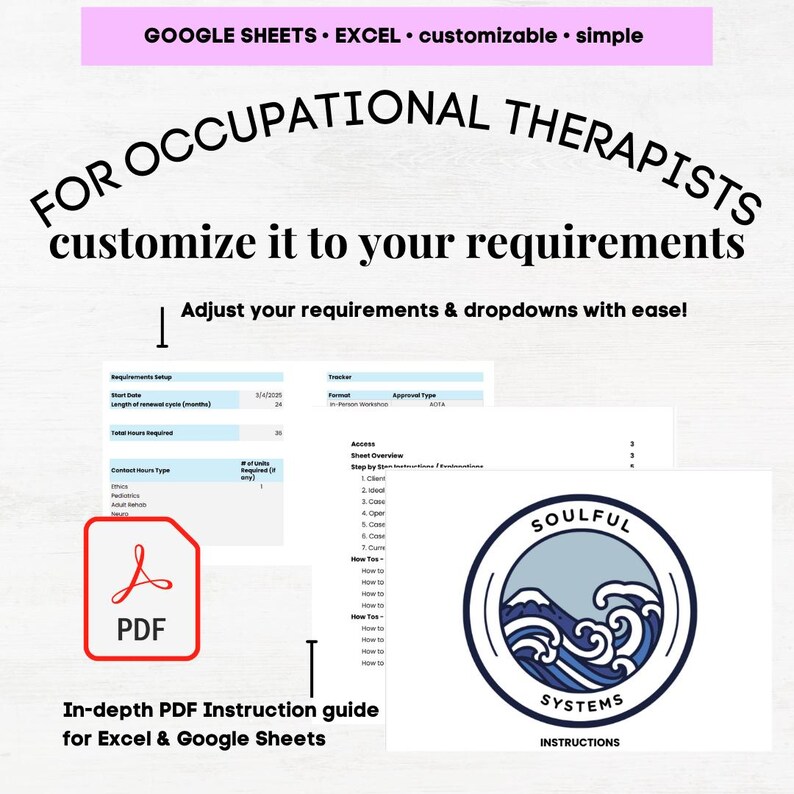OT CEU Tracker, CEU Log, Continuing Education Tracker, Ceu Tracker Log ...