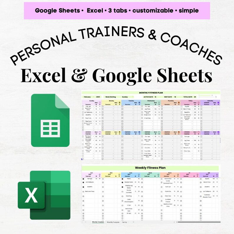 Workout Planner Template, Templates Personal Trainer, Personal Trainer ...