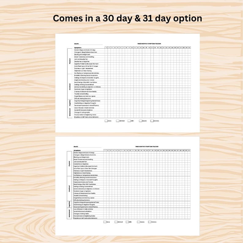PMDD Symptom Tracker | PMDD Awareness | Monthly Symptom Tracker ...