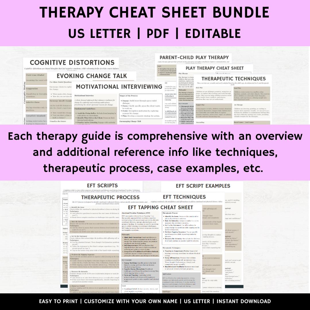 Therapist Cheat Sheets, Cheat Sheet Therapy, Therapist Cheat Sheet ...