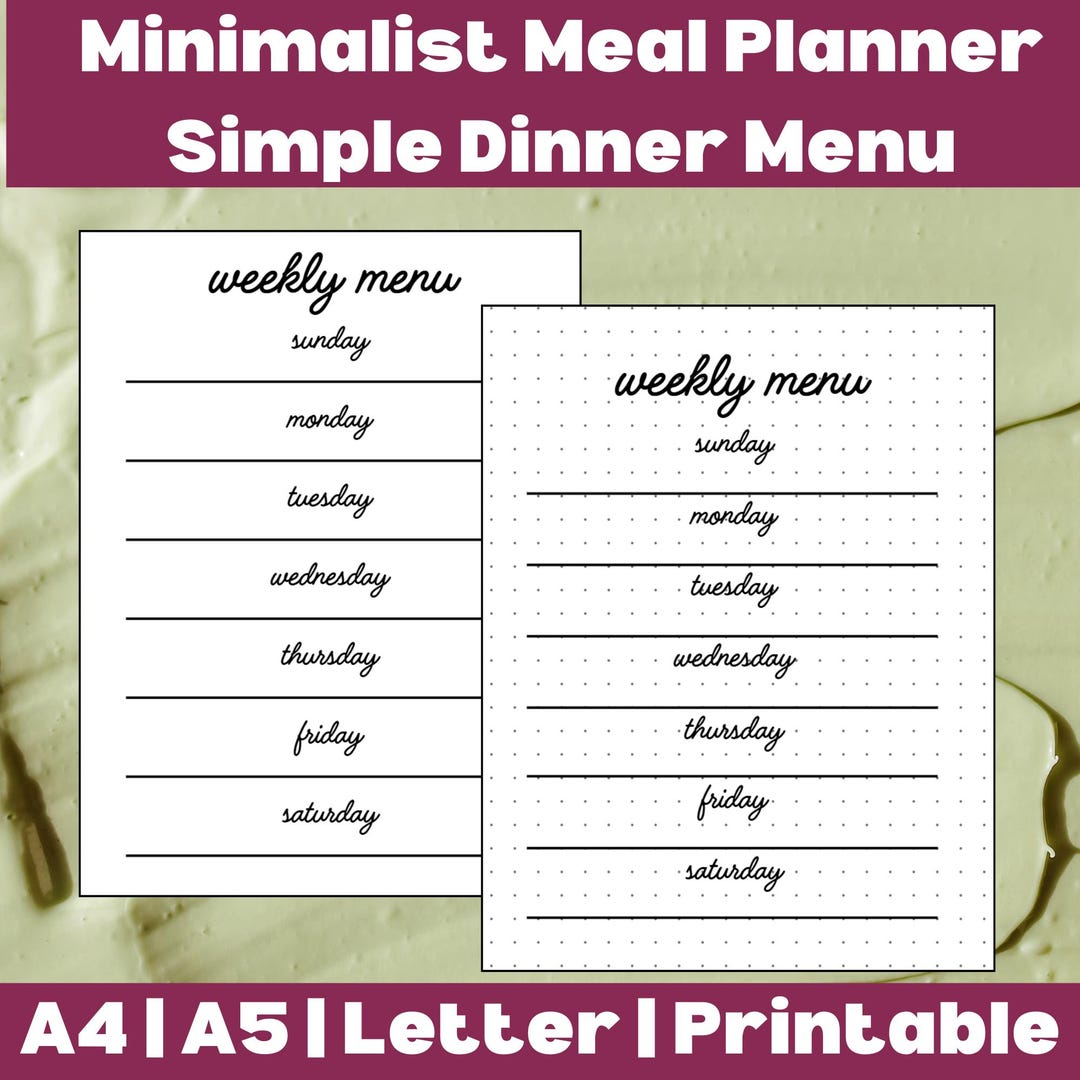 Weekly Meal Planner and Grocery List Printable Template Printable ...