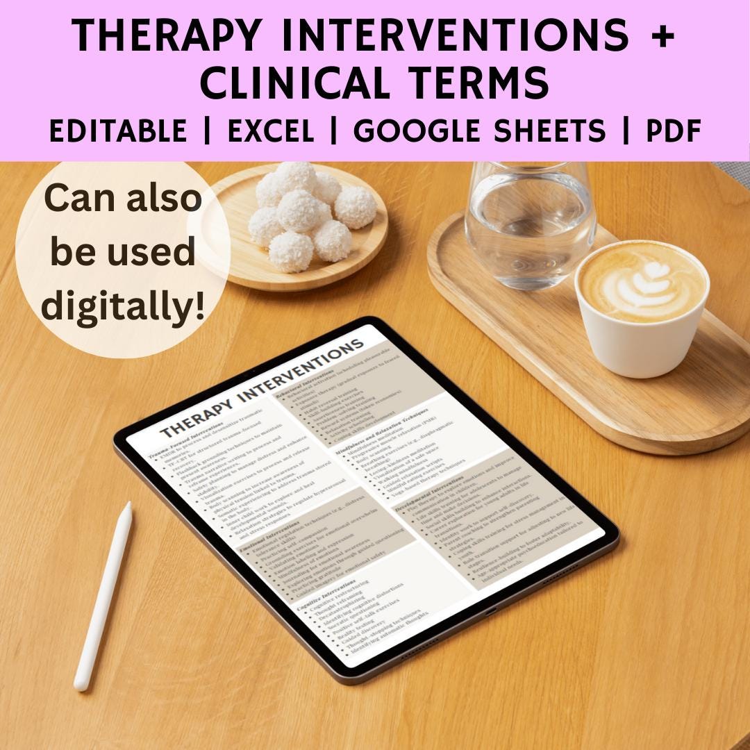 Therapy Interventions Cheat Sheet, Therapy Intervention, Therapy Note ...