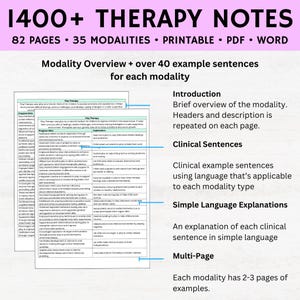 Therapy Progress Notes Bundle, Therapy Notes Cheat Sheets, Therapy Note ...