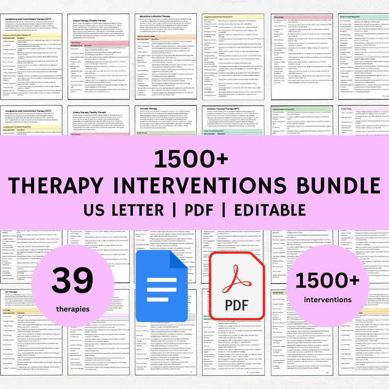 Therapy Intervention Bundle PDF, Therapy Techniques, Therapy ...