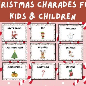 Christmas Charade for Kids Printable Christmas Pictionary Digital Print ...