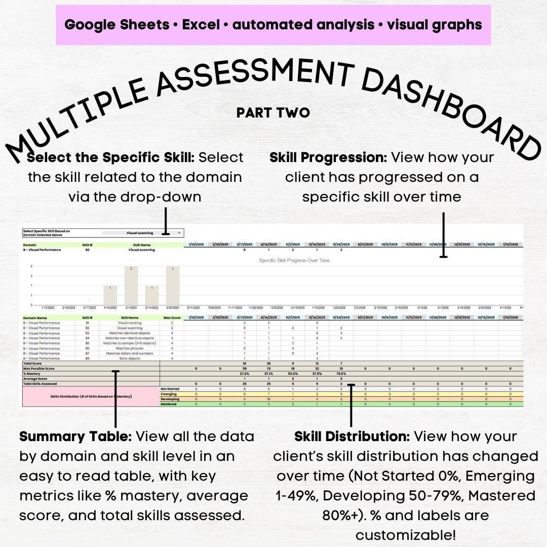 ABLLS-R Assessment Sheet, ABLLS R Tracking Sheets Excel & Google Sheets ...
