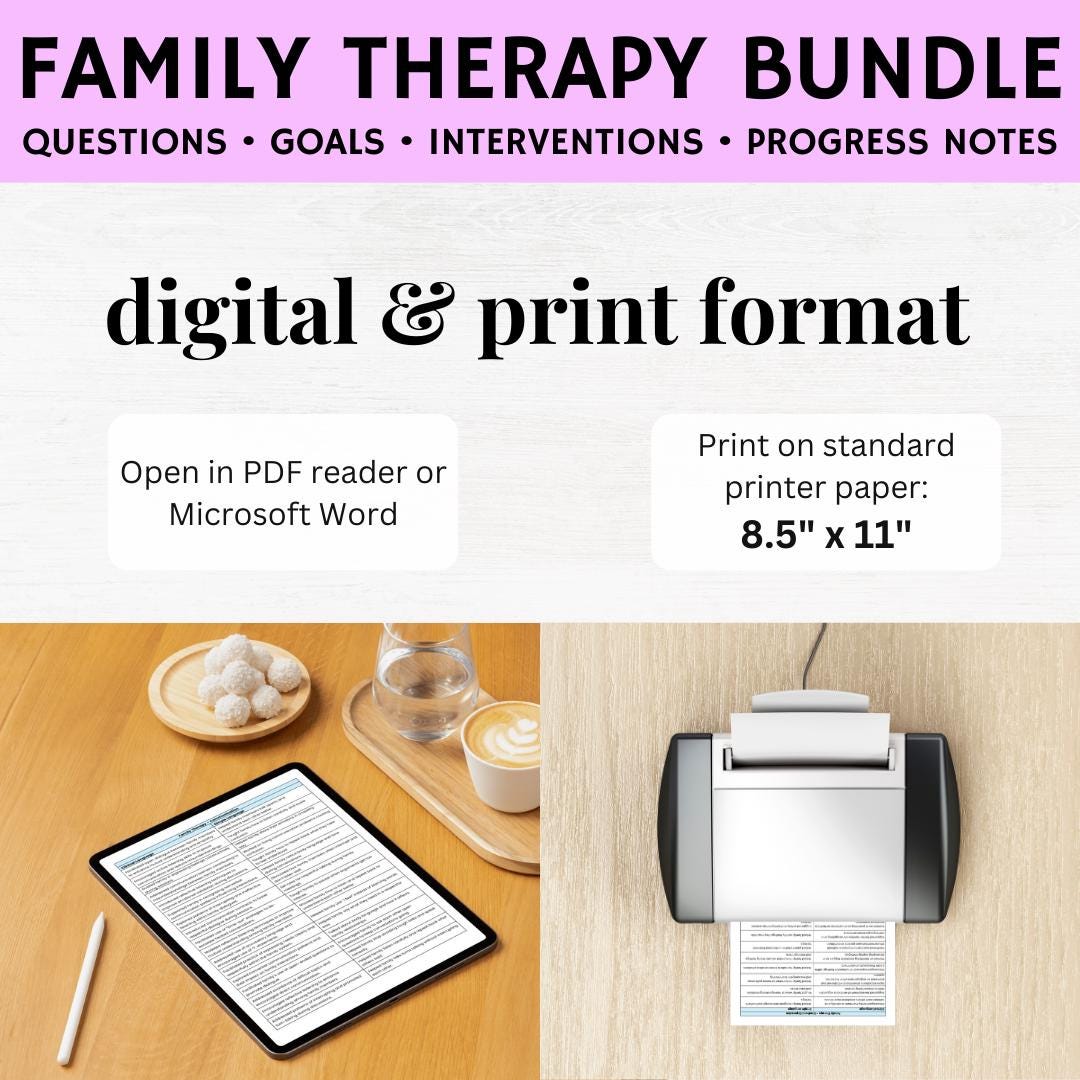 Family Therapy Bundle PDF Word, Family Therapy Questions, Family ...