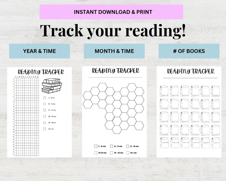 2025 Reading Habit Tracker Printable BUNDLE - Reading Planner PDF ...