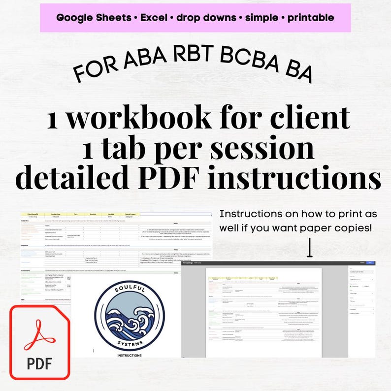 ABA SOAP Note Template, Aba Progress Note Template, Aba Session Note ...