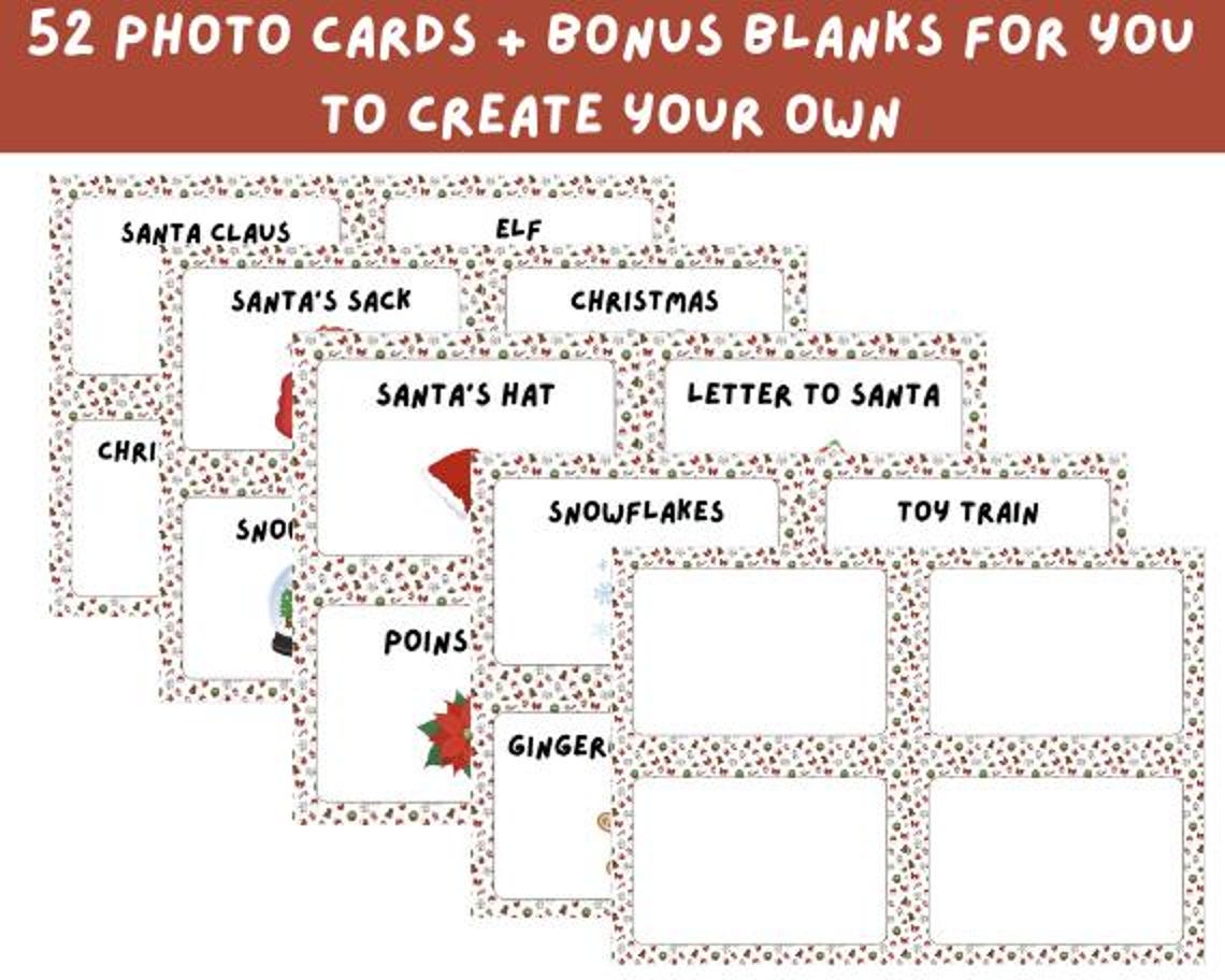 Christmas Charade for Kids Printable Christmas Pictionary Digital Print ...