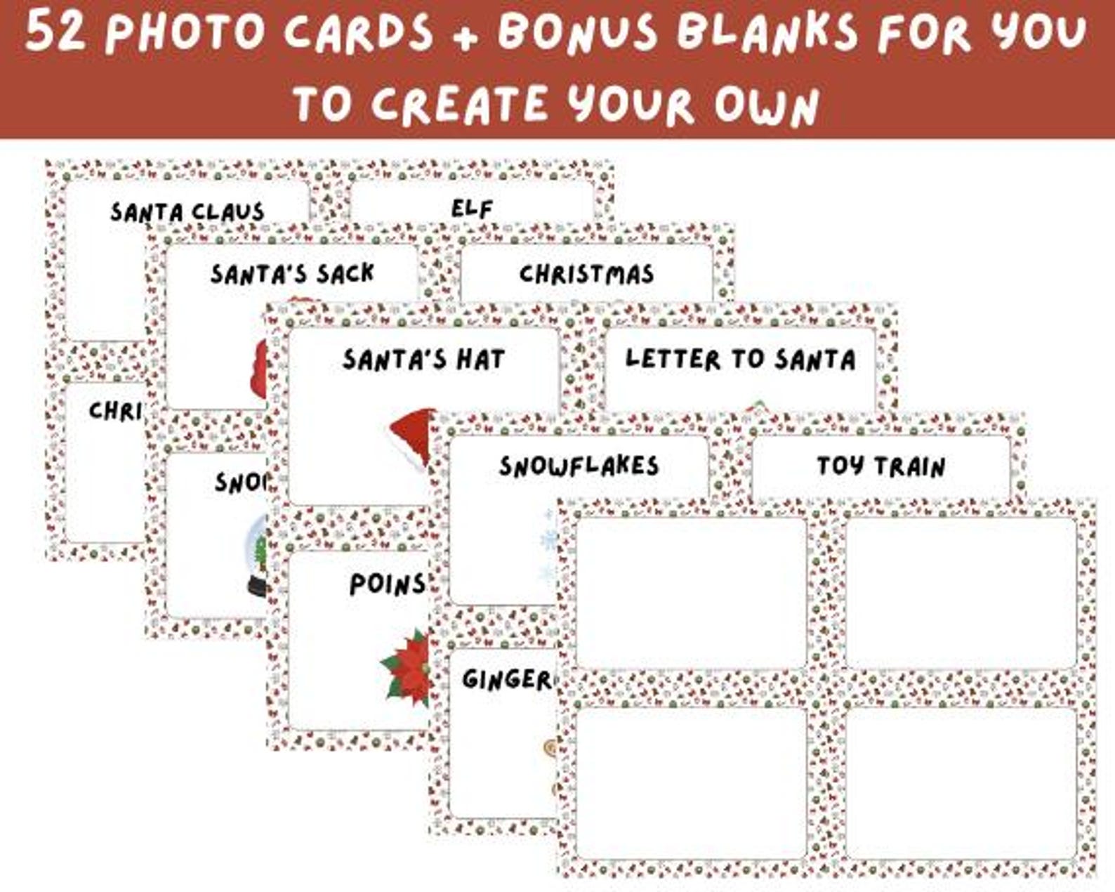 Christmas Charade for Kids Printable Christmas Pictionary Digital Print ...