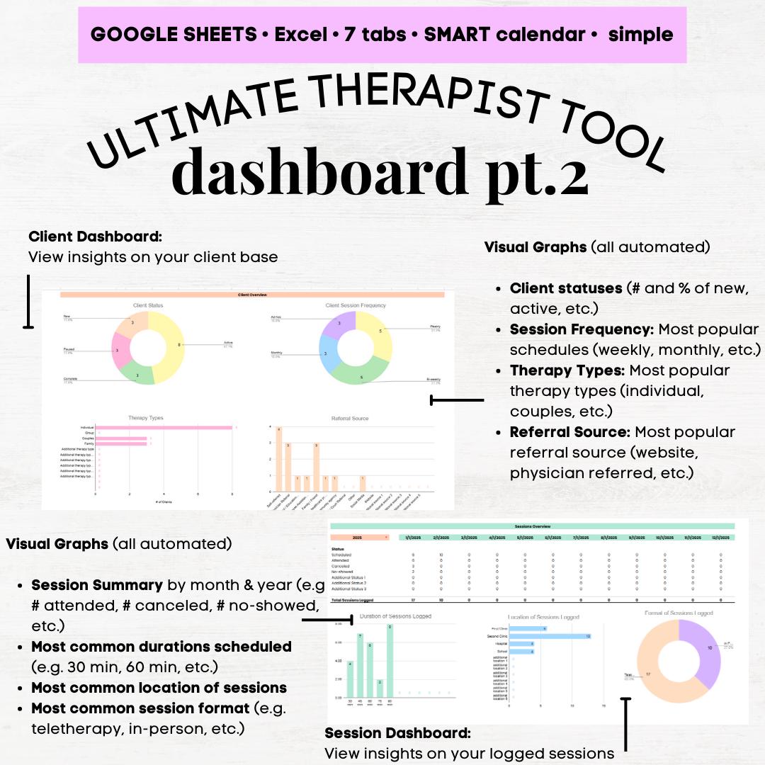 Therapist Bookkeeping, Client Tracker Therapy, Therapist Tracking ...