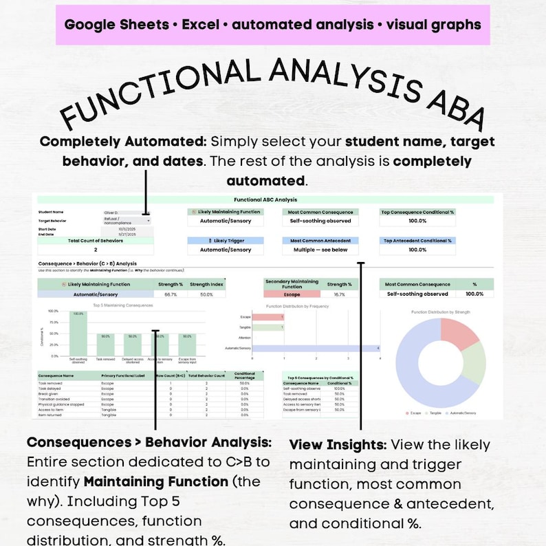 Functional Analysis ABA, ABC Data Sheet Editable, ABC Analysis Aba, Aba Assessment Aba, Fba Data ...