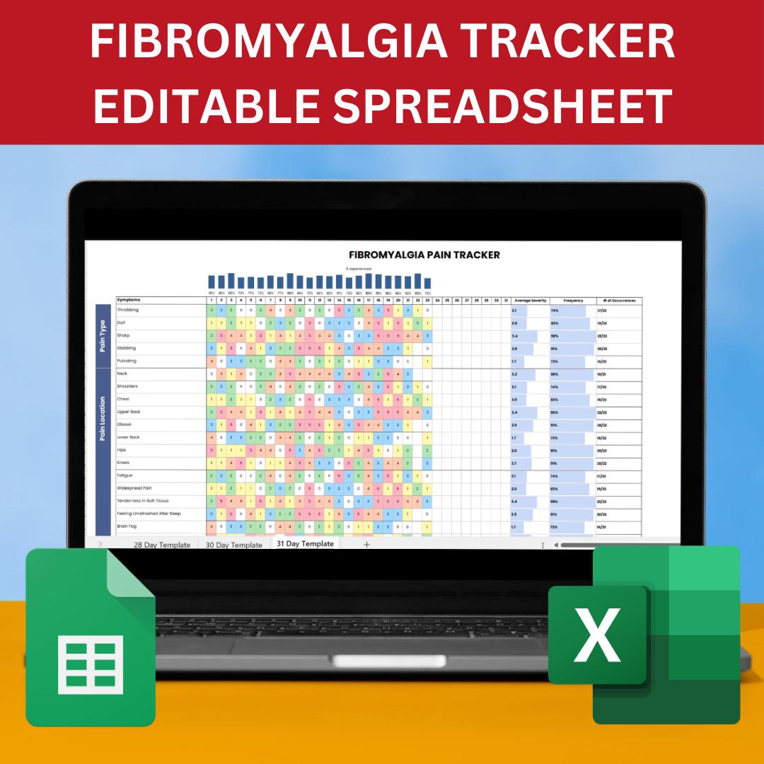 Fibromyalgia Tracker Google Sheet Excel Fibromyalgia Symptoms ...