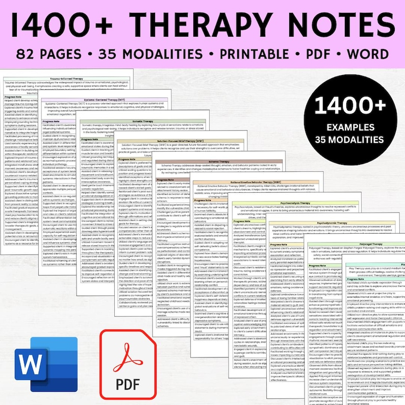 Therapy Progress Notes Bundle, Therapy Notes Cheat Sheets, Therapy Note ...
