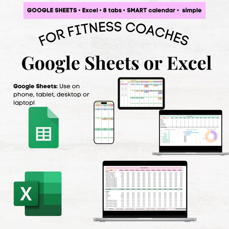Personal Trainer Client Tracker Calendar, Personal Trainer Spreadsheet ...