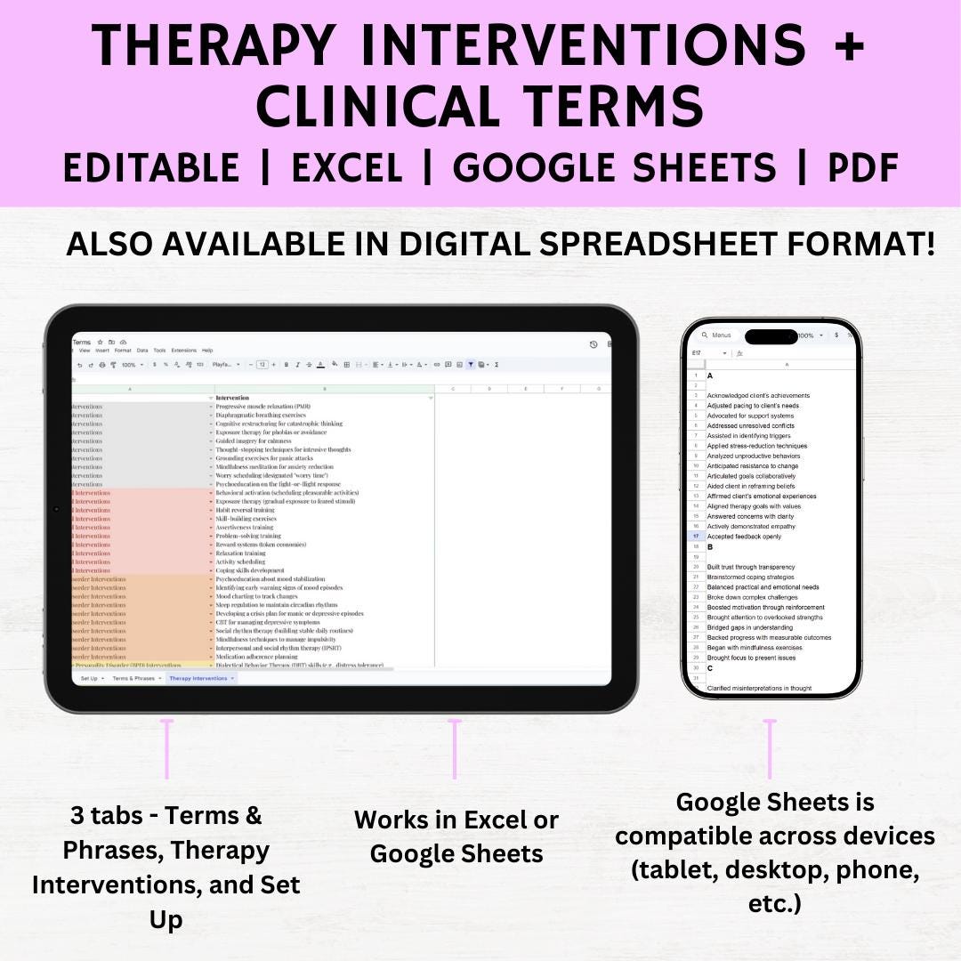 Therapy Interventions Cheat Sheet, Therapy Intervention, Therapy Note ...