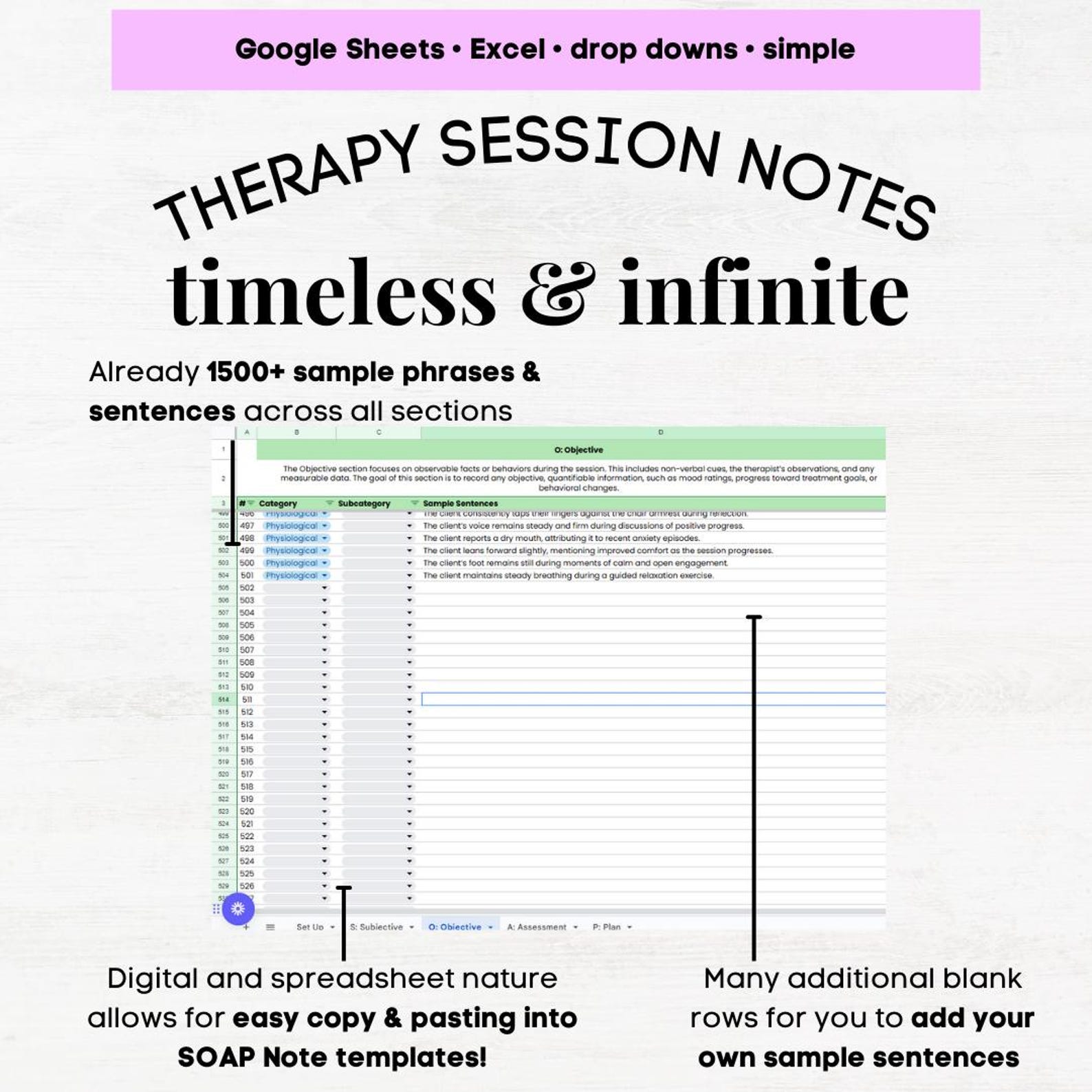 Counseling Notes Cheat Sheet Spreadsheet, Counseling Progress Note ...