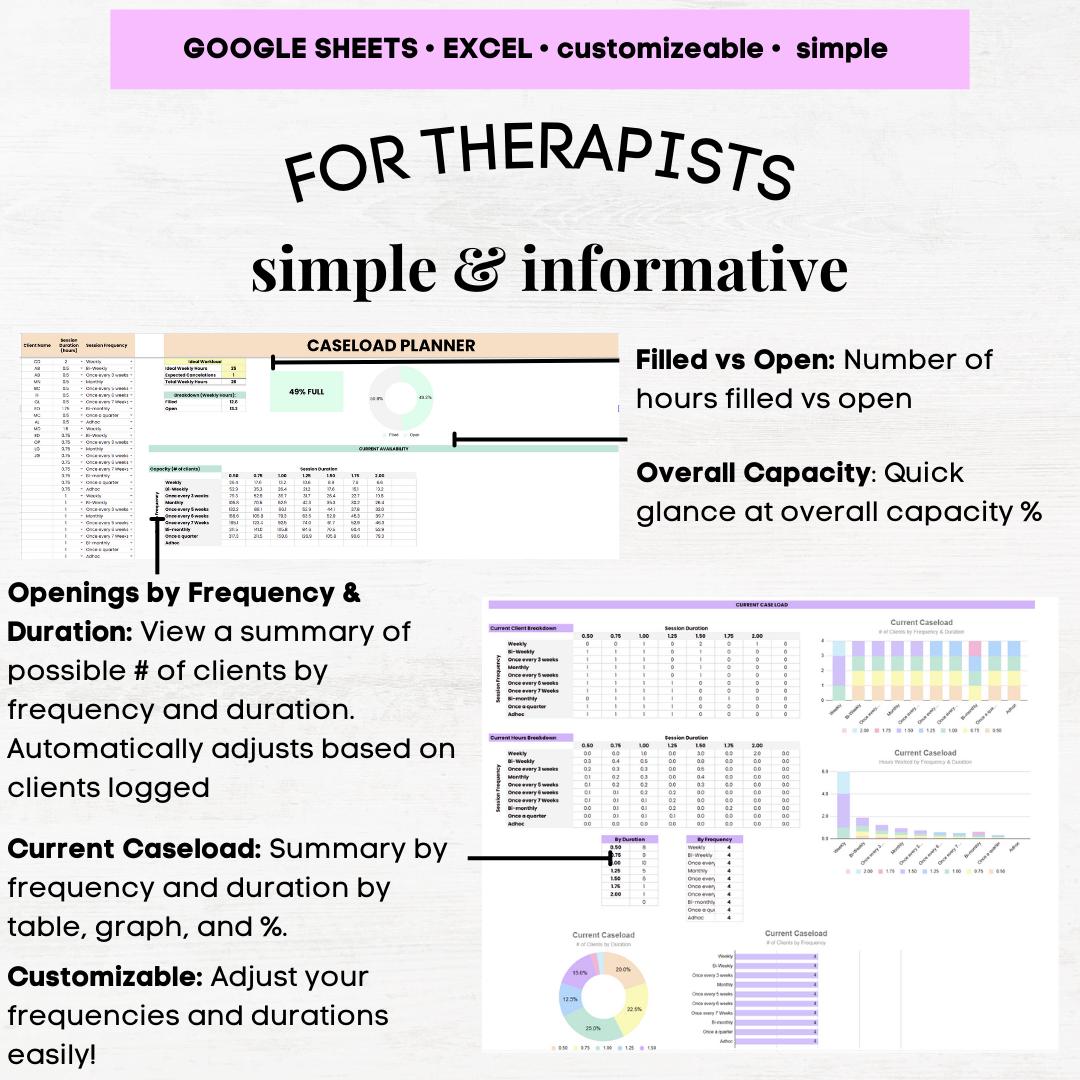 Therapy Caseload Tracker, Caseload Planner, Caseload Tracker, Caseload ...